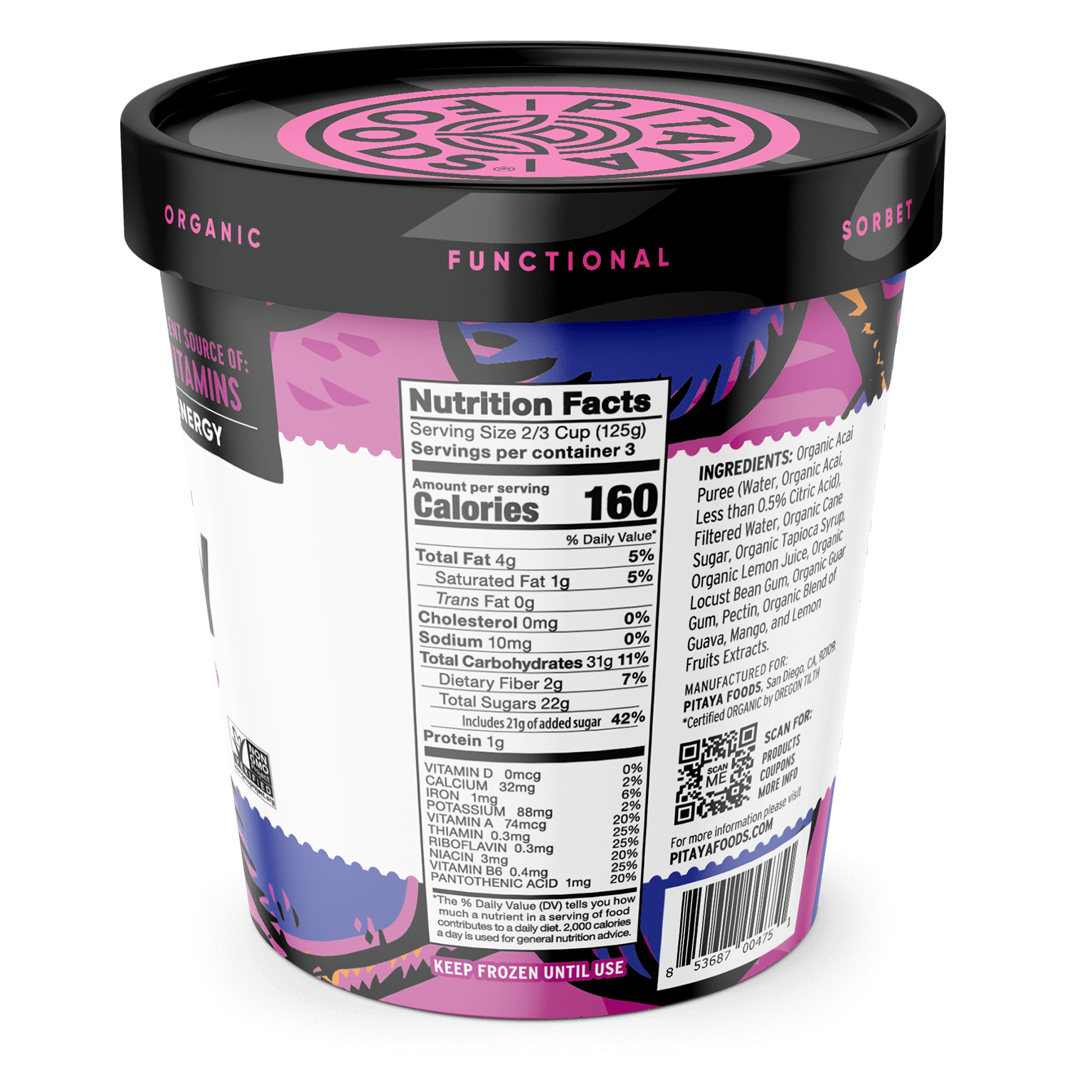 Organic Acai Berry Sorbetter® Sorbet Pint