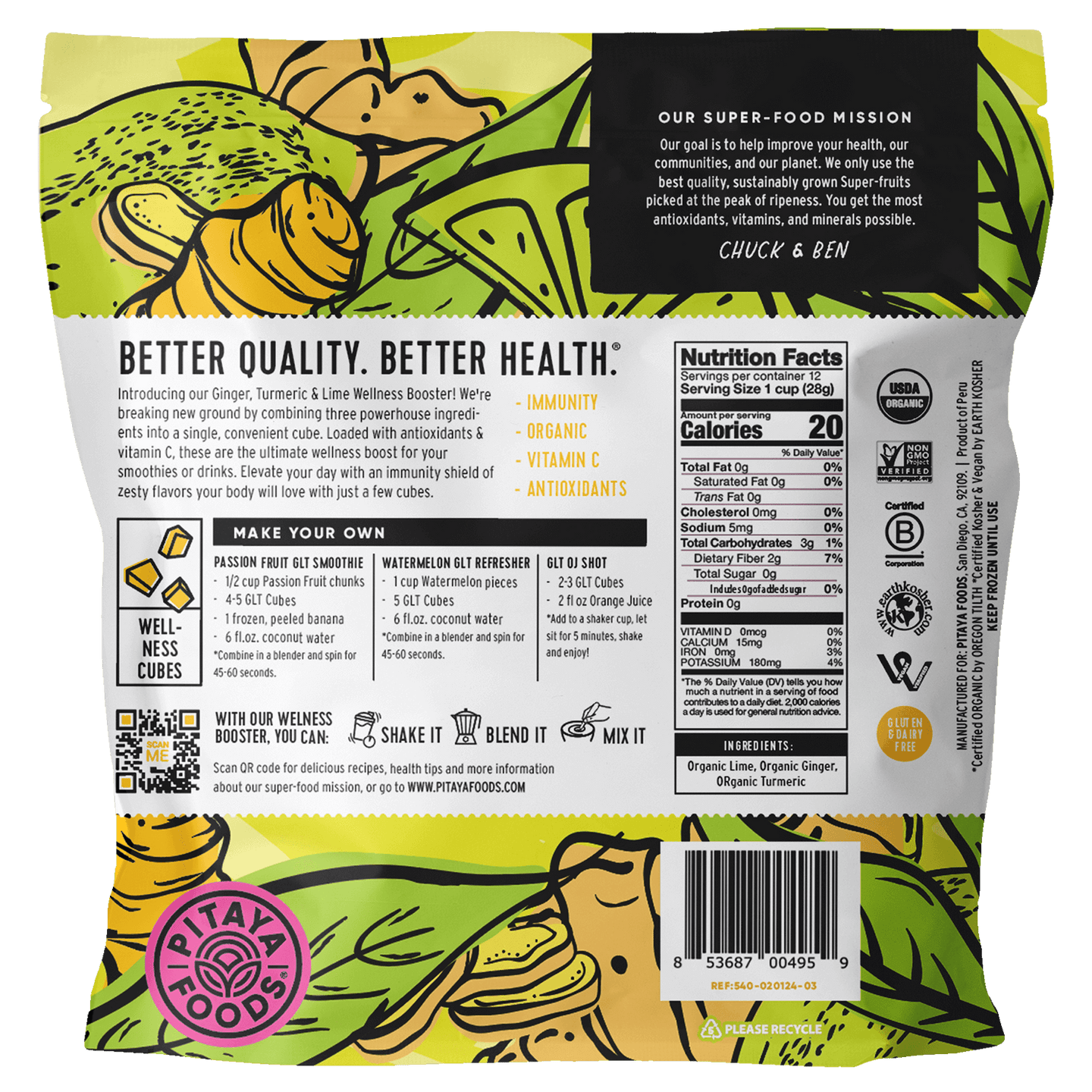 Organic Ginger Lime Turmeric Wellness Booster Case