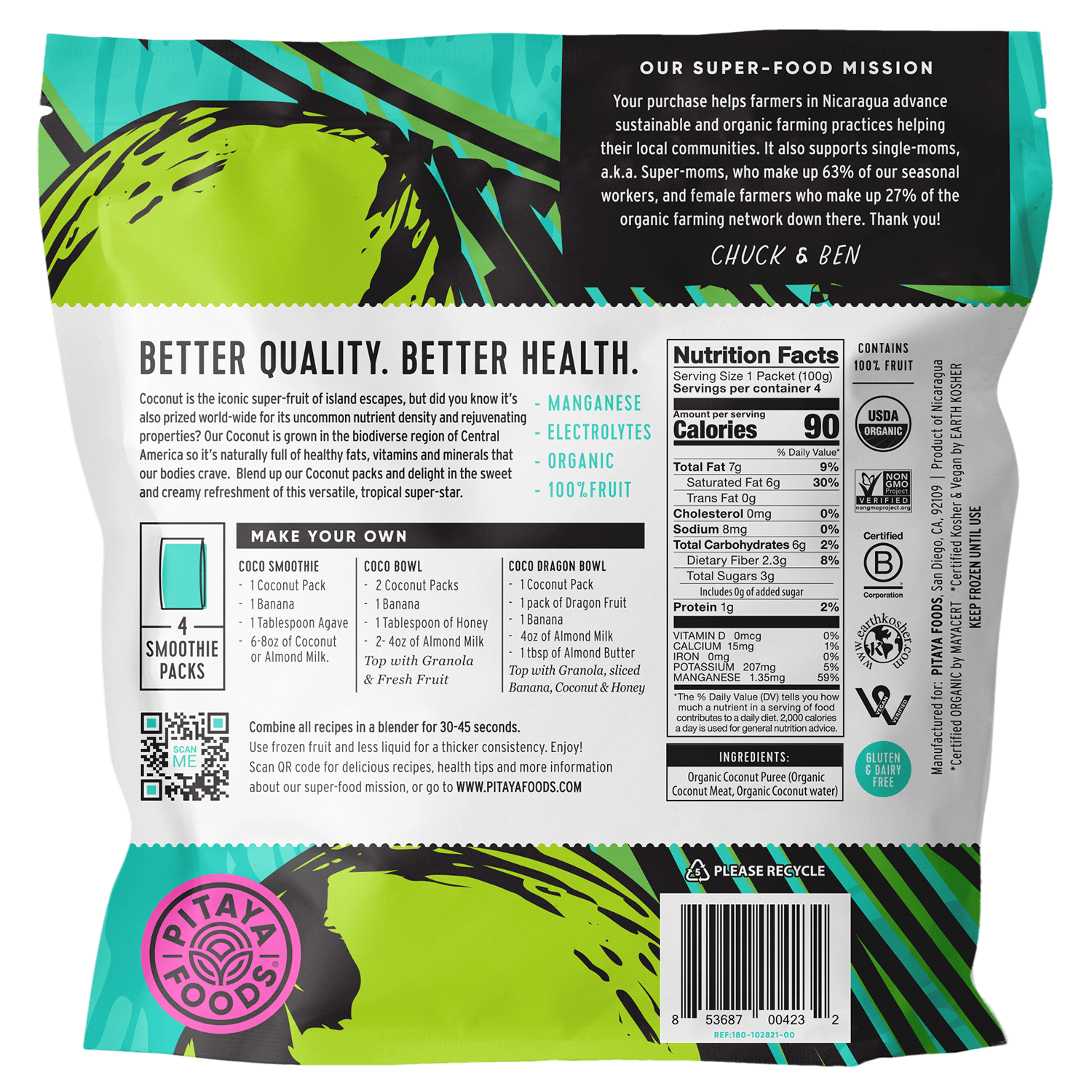 Organic Coconut Smoothie Packs
